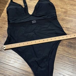 Swim | Black Mesh Waist Full Piece Bathing Suit | Poshmark